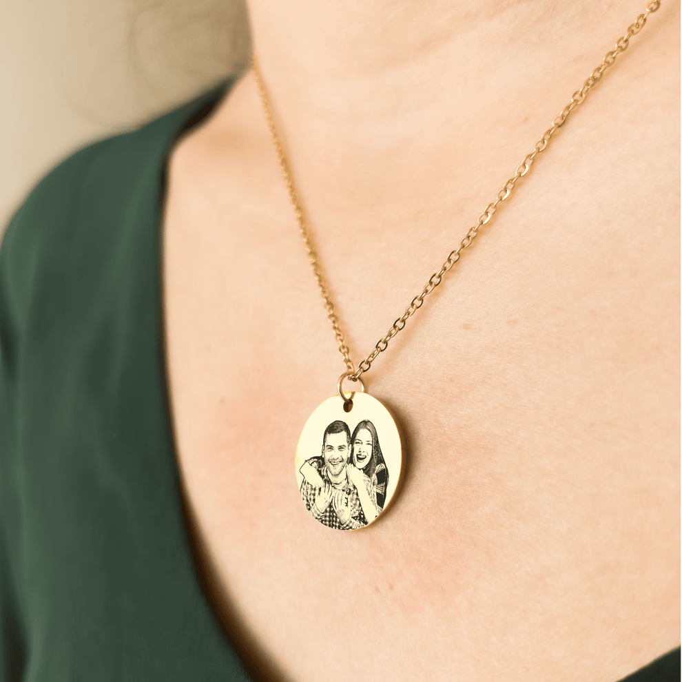 Colar com Pingente Redondo 20mm Personalizado em Aço Inox Premium – Milie