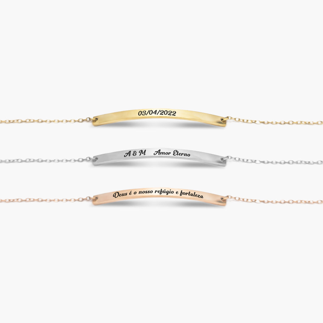 Pulseira Tag Inox Personalizada com Nome em Aço Inox Premium – Milie